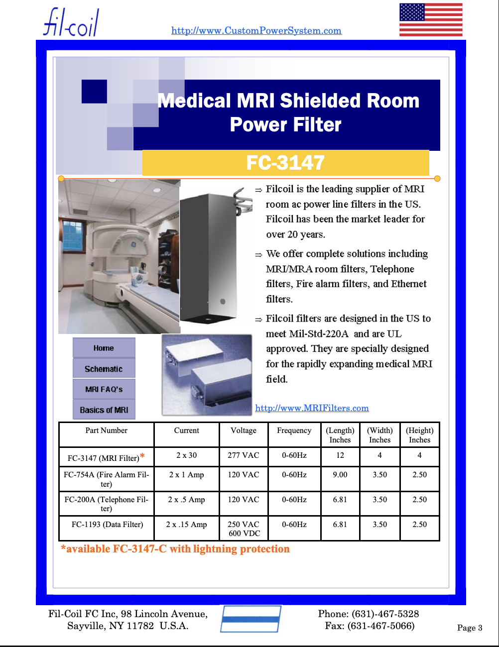 MRI Filters - Fil-Coil International